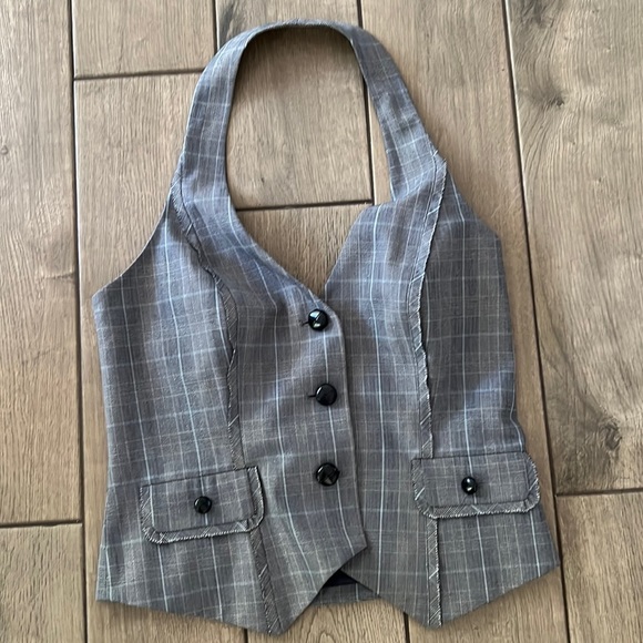 Vintage | Jackets & Coats | Y2k Halter Vest W Metallic Threading | Poshmark